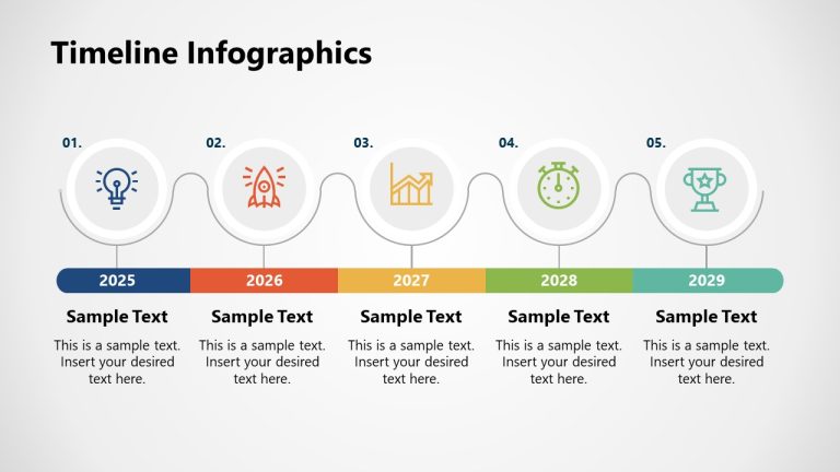 Five Shapes and Segmented Bar Diagram Timeline Slide - SlideModel Five Shapes and Segmented Bar Diagram Timeline Slide - SlideModel