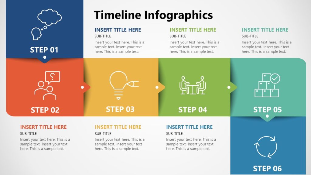 Six Steps Process Diagram Timeline Infographics - SlideModel