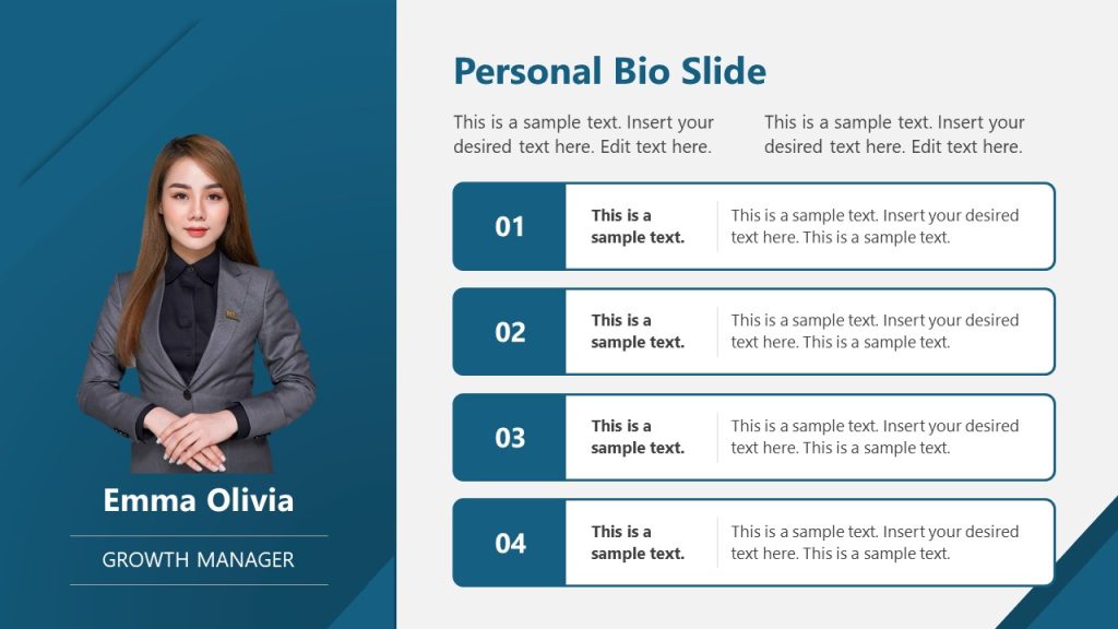 Free Personal Bio PPT Slide Template - SlideModel