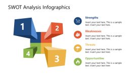 SWOT Analysis Slide with 3D Square Shapes - SlideModel
