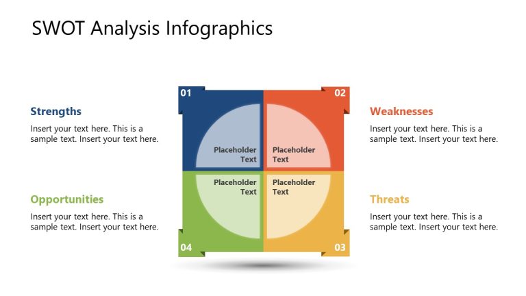 Square Diagram Slide for SWOT Analysis Presentation - SlideModel