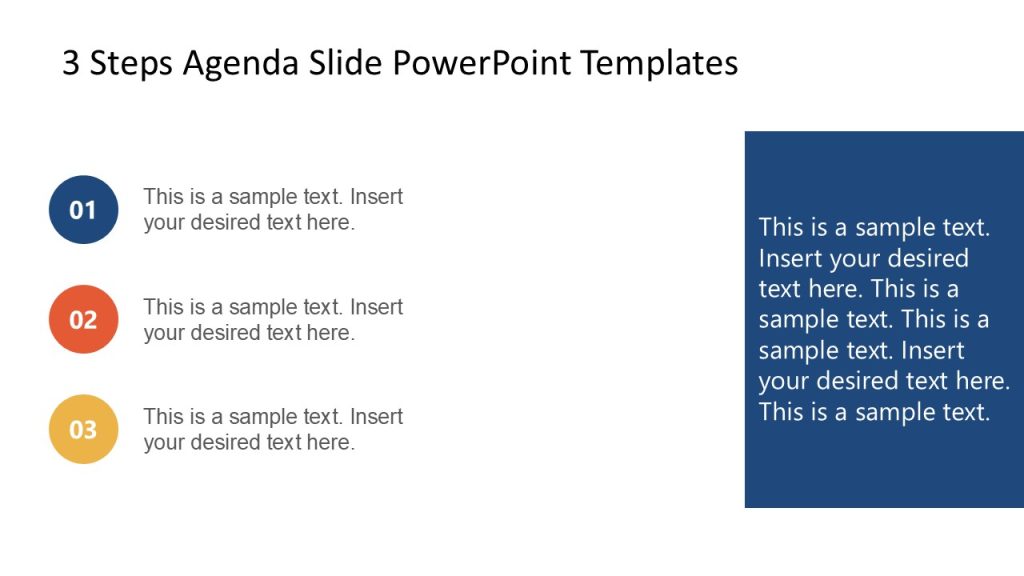 Three Agenda Items With Paragraph - SlideModel
