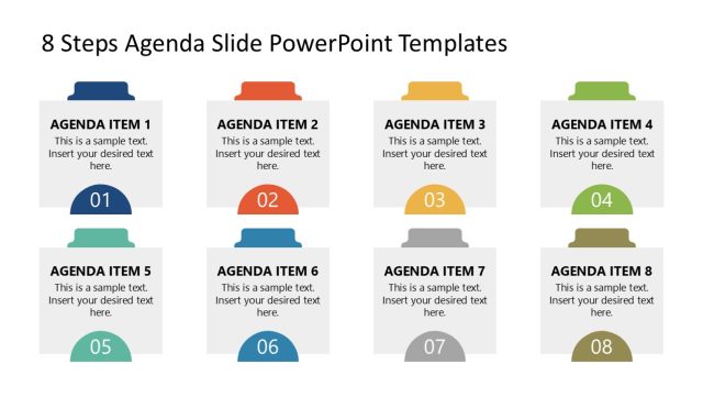 Free Eight Agenda Items Two Rows Square Design - SlideModel