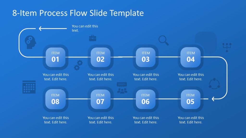 8-Item Process Flow Diagram PowerPoint Template - SlideModel