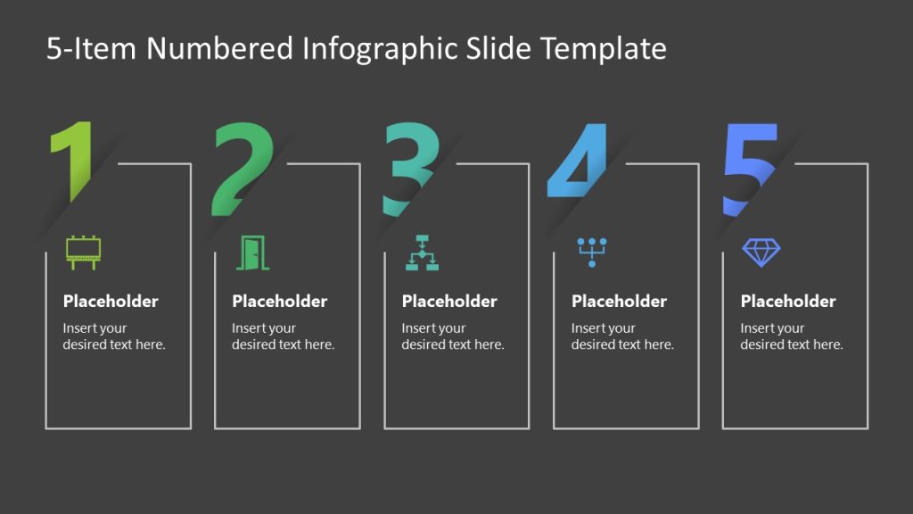 Editable 5-Item Numbered Infographic Slide - SlideModel