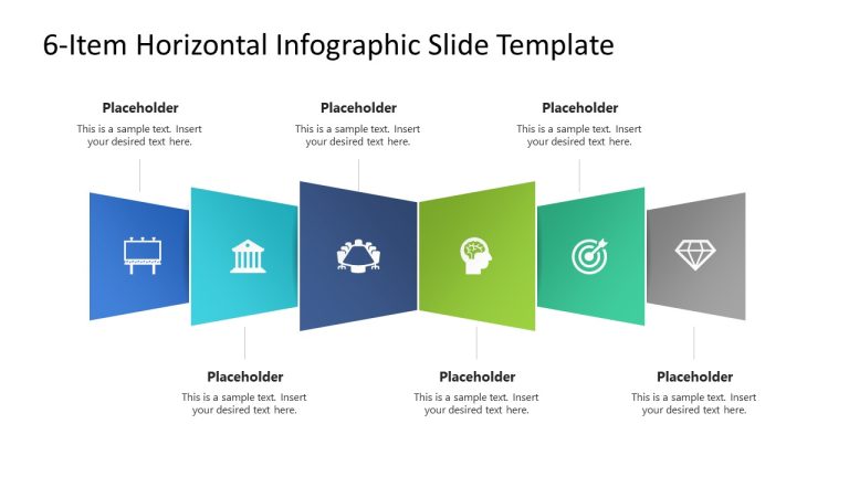 Editable 6-Item Horizontal Infographic PPT Slide - SlideModel
