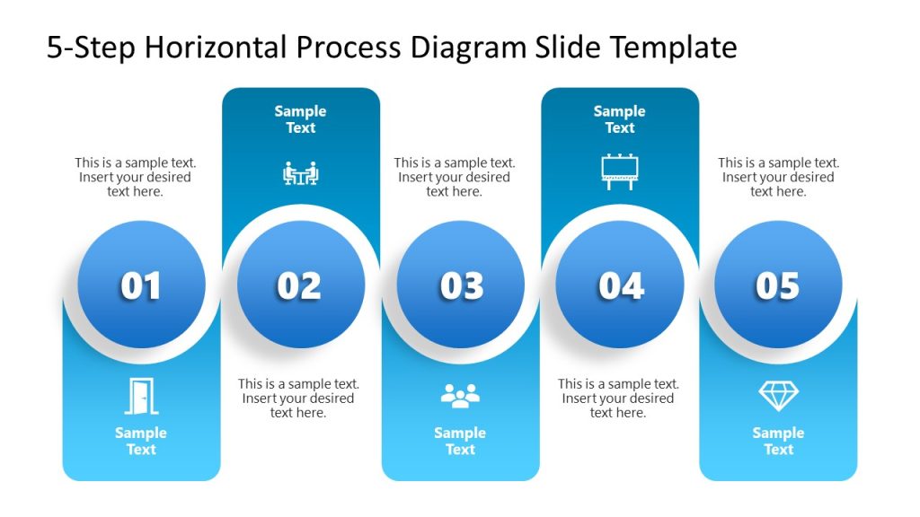 Step 5 - Free 5-Step Horizontal Process Diagram PPT Slide - SlideModel