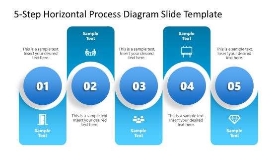 Step 5 - Free 5-Step Horizontal Process Diagram PPT Slide - SlideModel