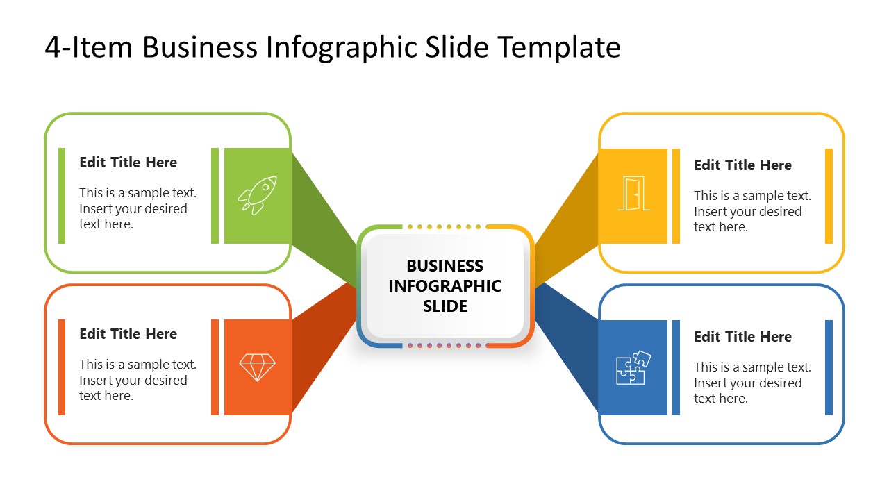 Editable Free 4-Item Business Infographic PPT Slide Template - SlideModel