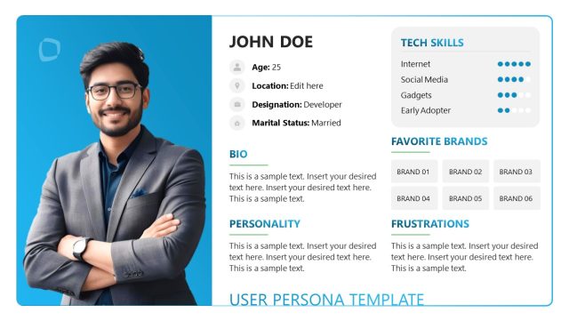 Editable Free User Persona Slide Template - SlideModel