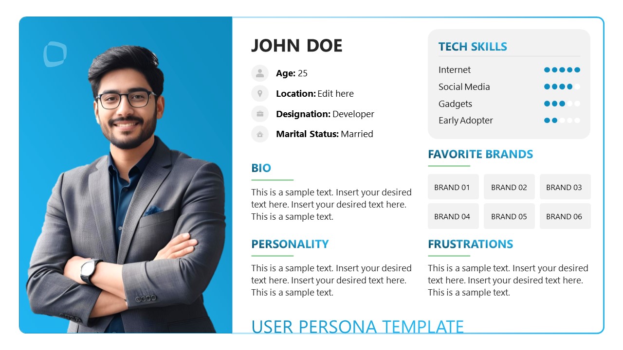 Free User Persona Slide Template for PowerPoint
