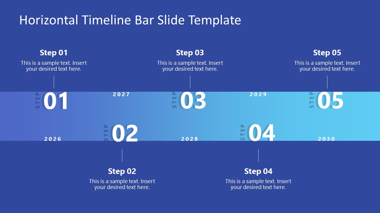 Free Horizontal Timeline Bar Template for PowerPoint