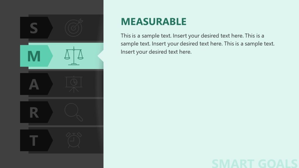 Measurable Goals Slide - Free SMART Goals Presentation - SlideModel