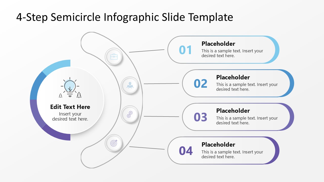 Free 4-Step Semi-circle Presentation Template - SlideModel
