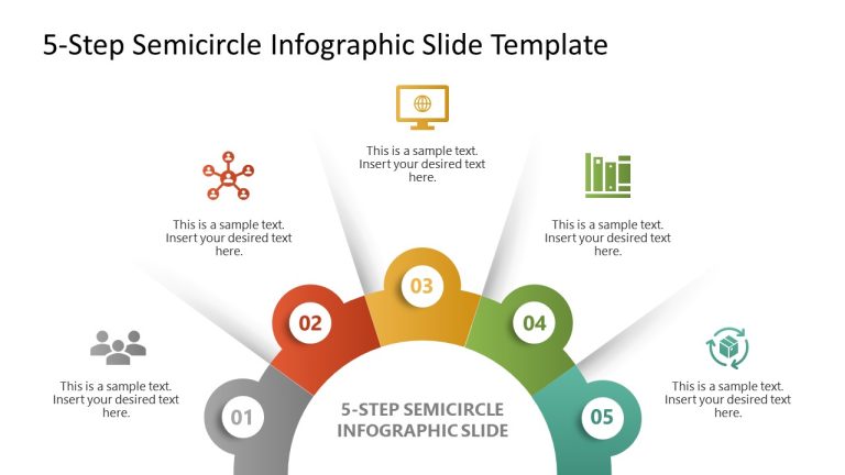 Editable 5-Step Semicircle Infographic Presentation Template - SlideModel