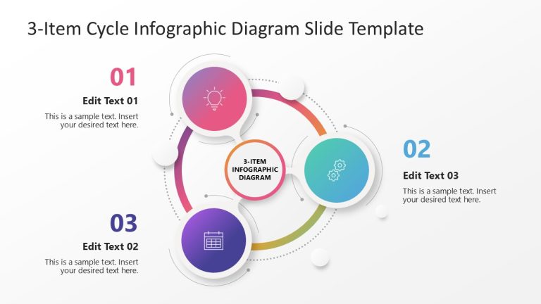 Free 3-Item Cycle Infographic Diagram Slide Template - SlideModel