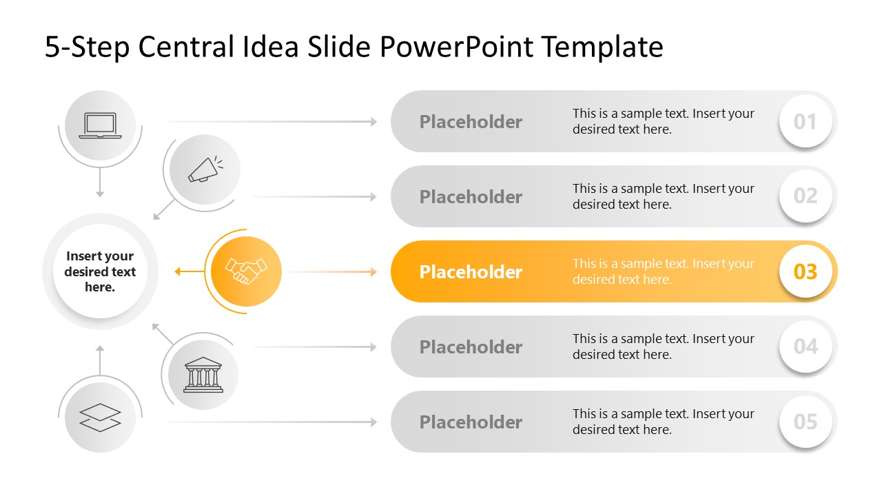 Free 5-Step Central Idea Infographic PowerPoint Template