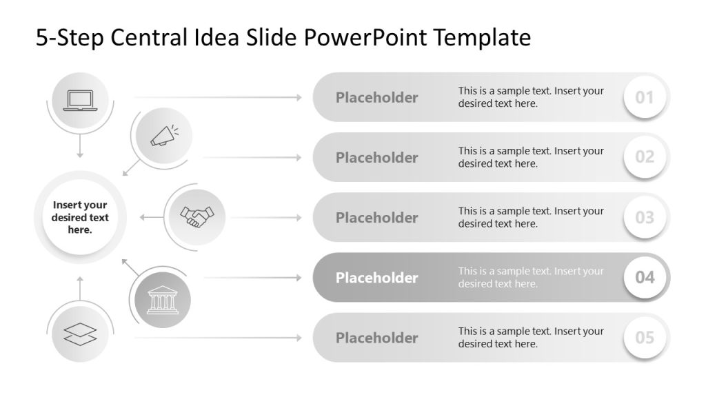 Step 4 Infographics Slide - 5-Step Central Idea Infographic for ...