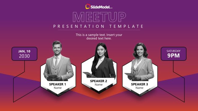 Cover Slide - Free Meetup PPT Template - SlideModel