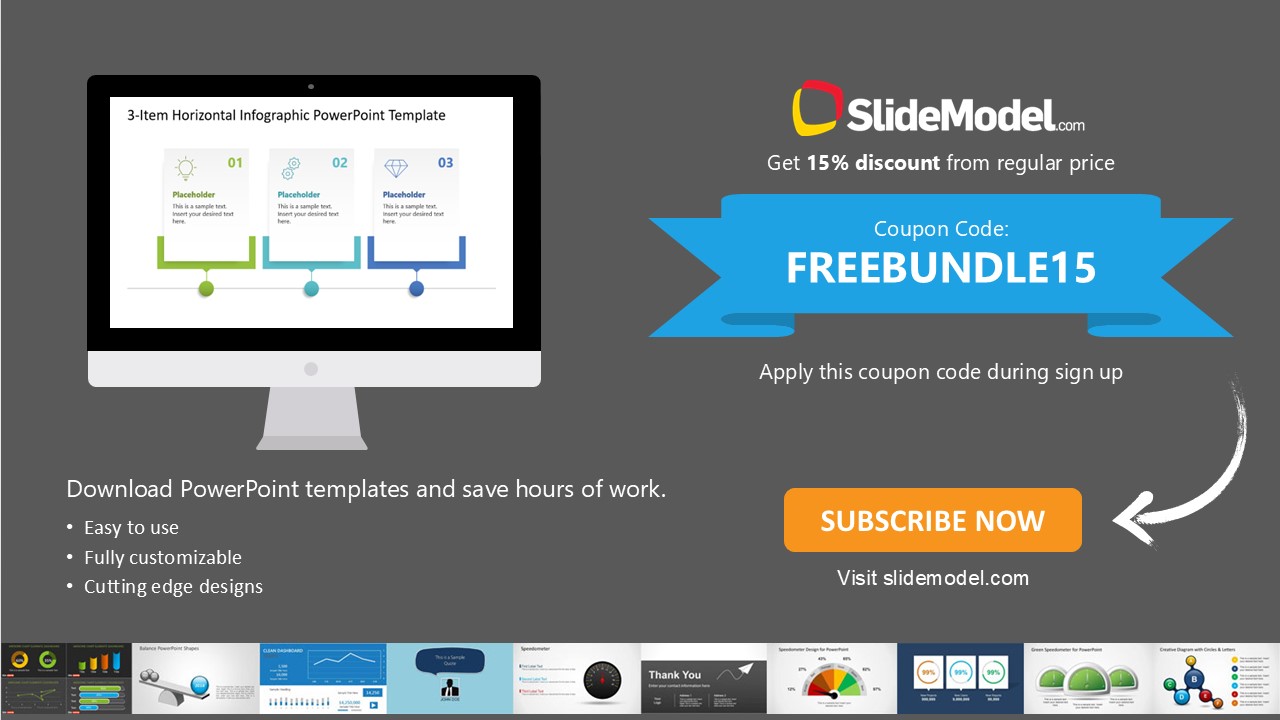 Free 3-Item Horizontal Infographic PowerPoint Template