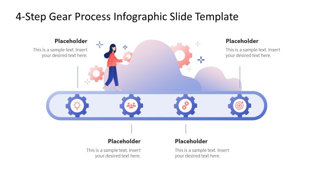 Customizable Free 4-Step Gear Infographic Template - SlideModel