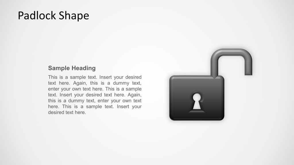 Pad Lock Unlocked PowerPoint Shape - SlideModel