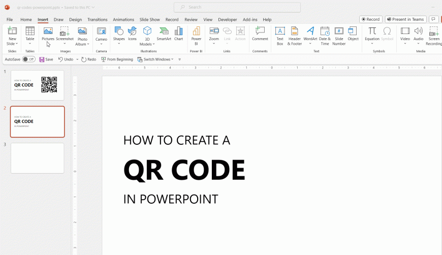 Insert qr code powerpoint SlideModel