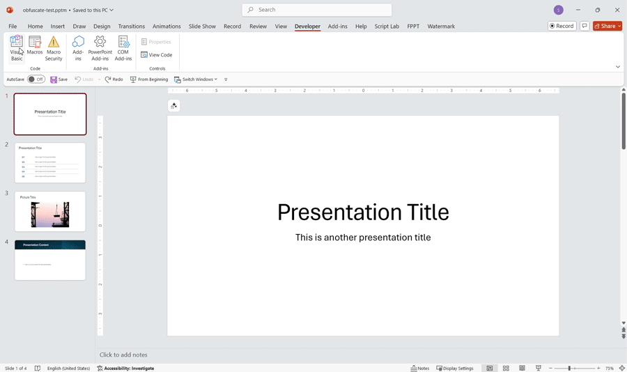 How to Obfuscate a PowerPoint Presentation