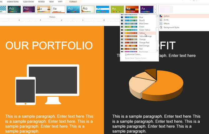 Using color palette powerpoint 2013 edit theme colors 4 SlideModel